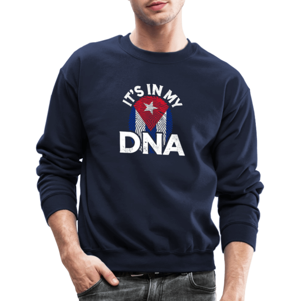 Cuba DNA Sweatshirt – Cuban Flag Fingerprint Color: navy, black, royal ...
